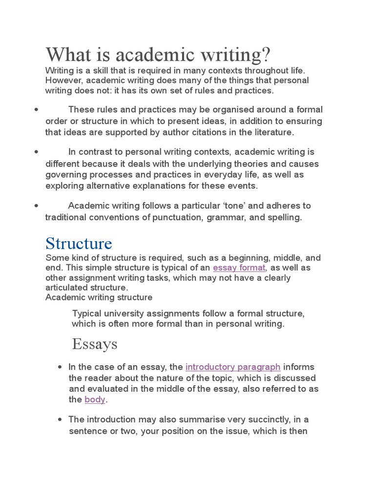 What Is Academic Writing | PDF | Abstraction | Essays