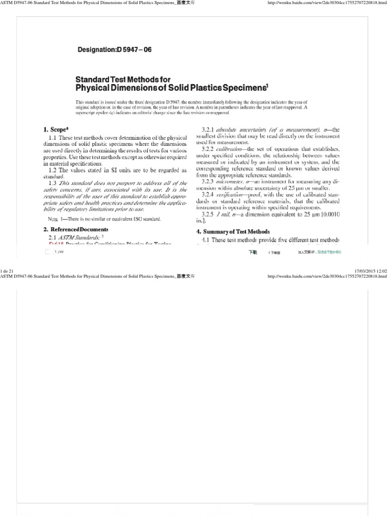 ASTM D5947 Standard Test Methods | PDF | Technology & Engineering