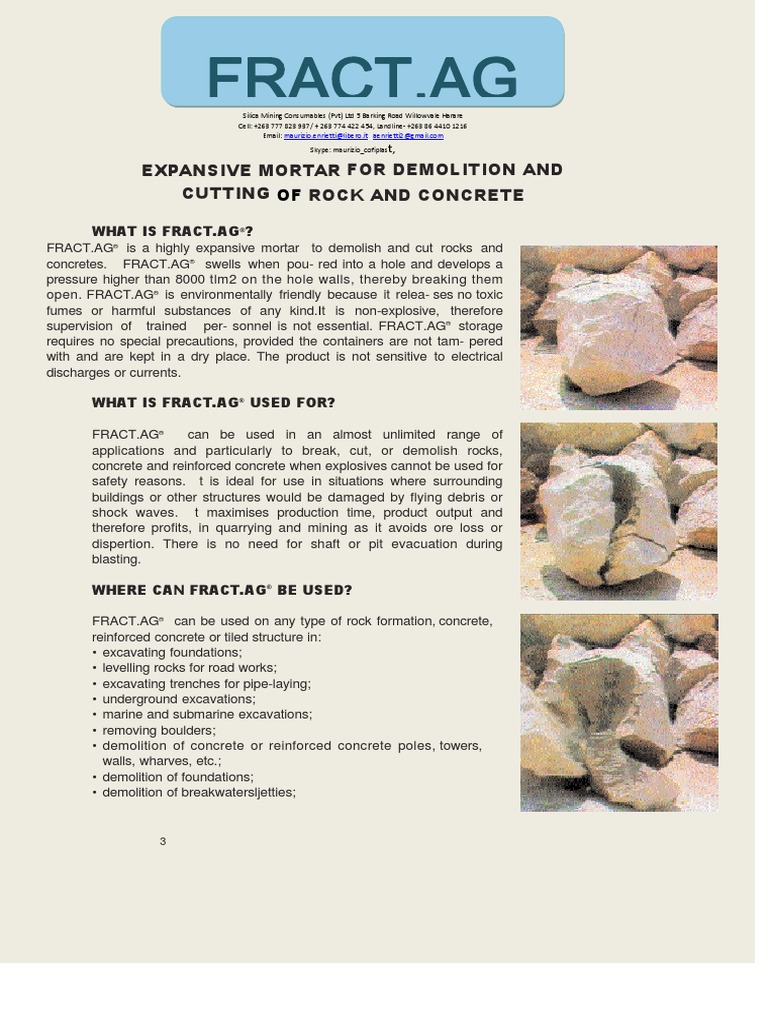 Silica Mining Consumables FRACT - Ag | PDF | Demolition | Cartridge ...