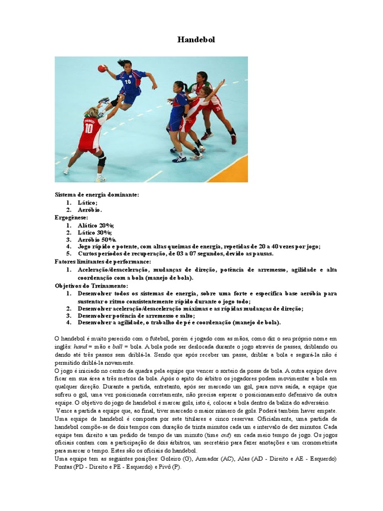 "[FUNDAMENTOS DO HANDEBOL]" | PDF | Aberturas (xadrez) | Futebol