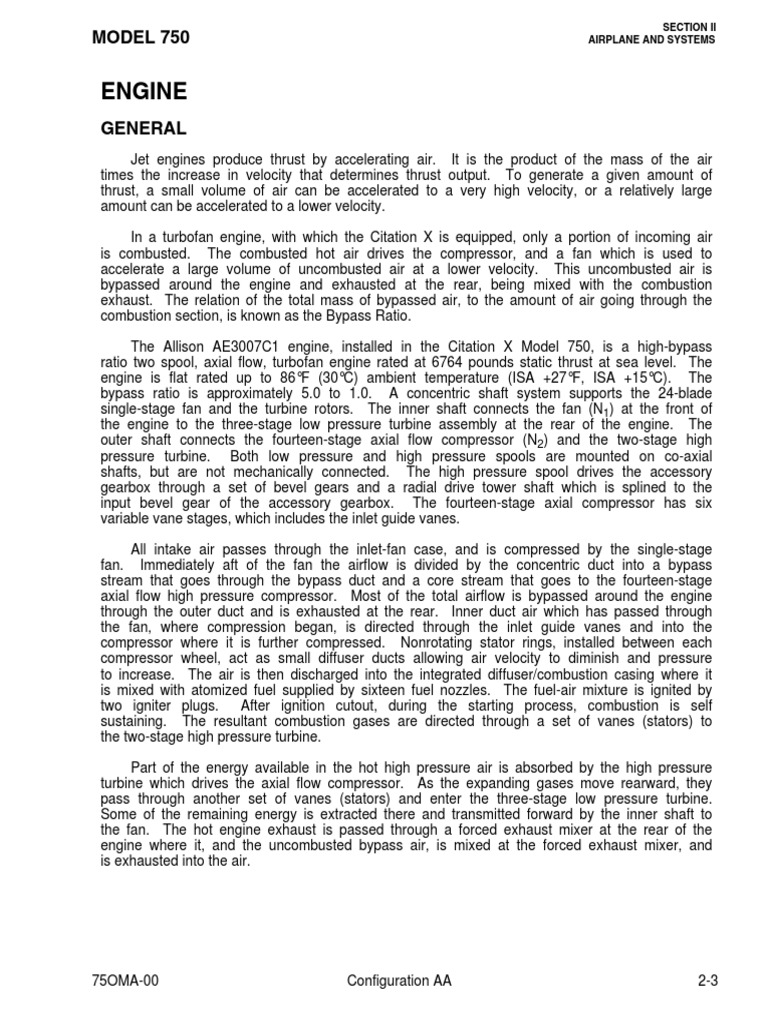 Cessna Citation X-Engines | PDF | Gas Compressor | Jet Engine