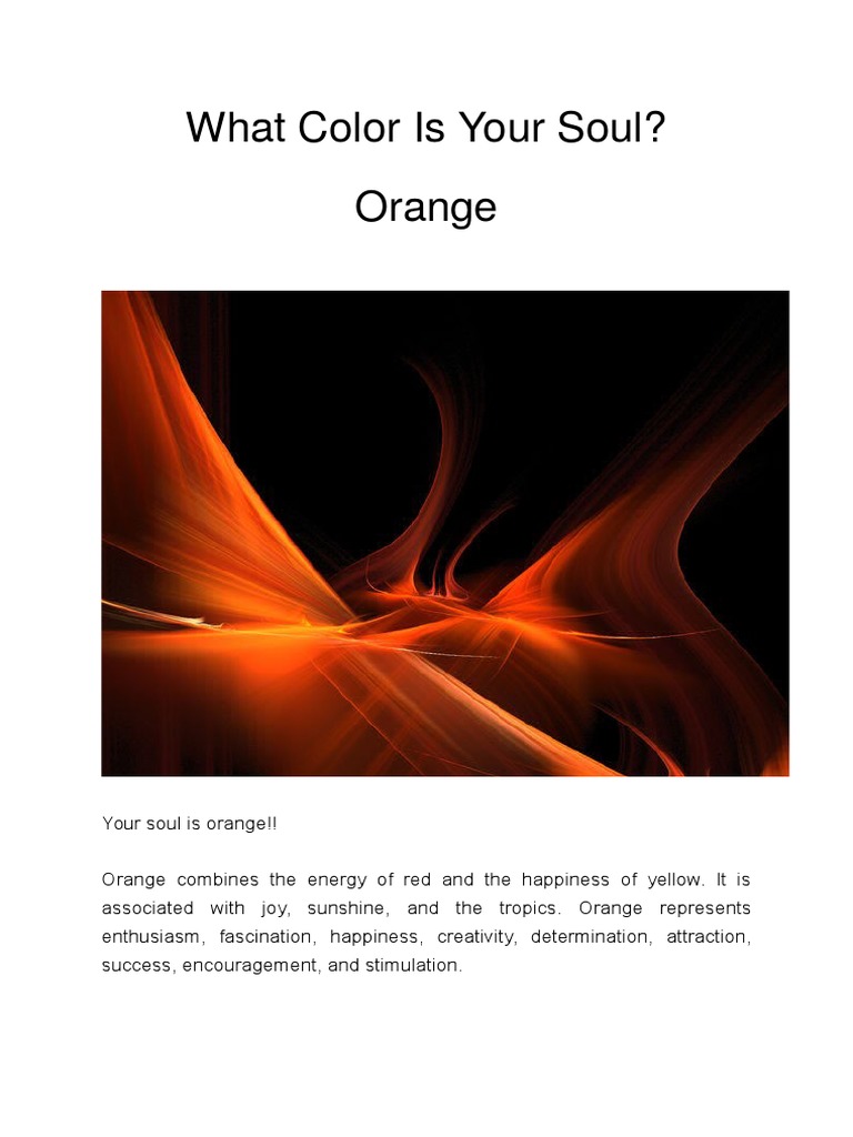 Discover Your Orange Soul Traits | PDF | Language Arts & Discipline ...