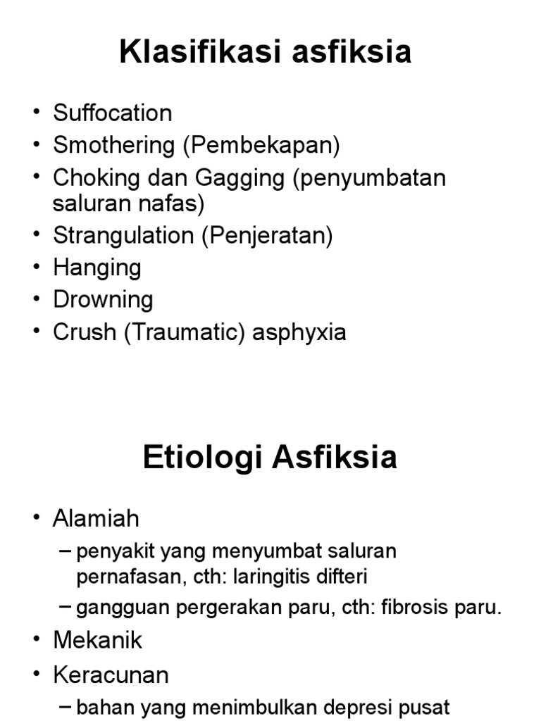Klasifikasi Asfiksia | PDF