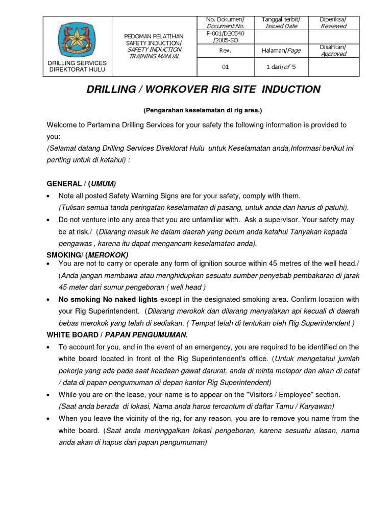 Safety Induction Training Manual | PDF