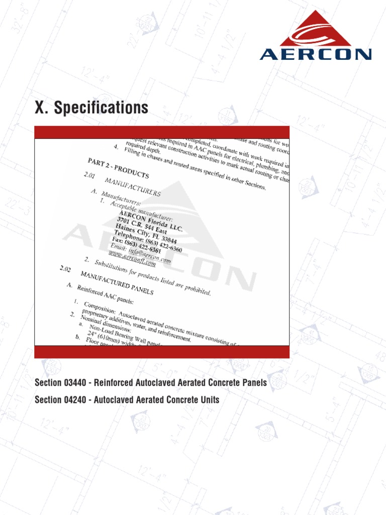 A Ac Specifications | PDF | Framing (Construction) | Concrete