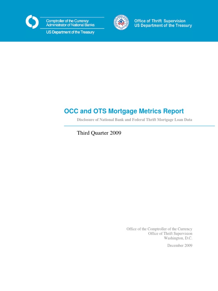OCC and OTS Mortgage Metrics Report | PDF | Alt A | Mortgage Loan