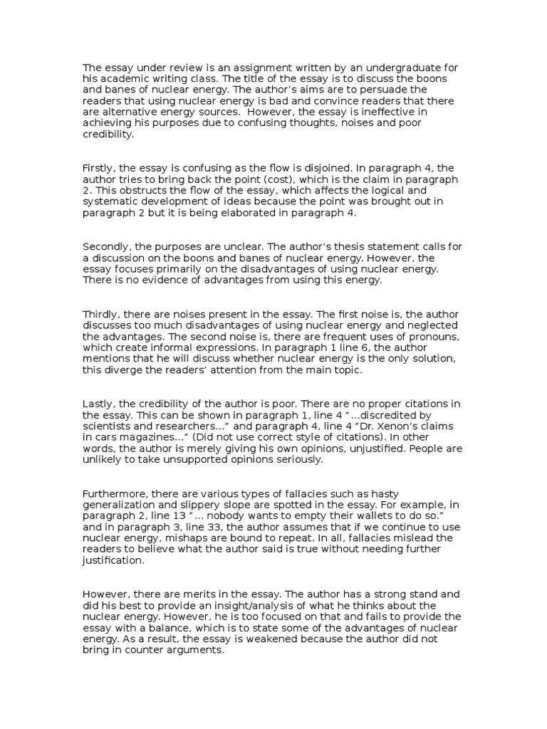 Assignment 1 Pdf Nuclear Power Essays