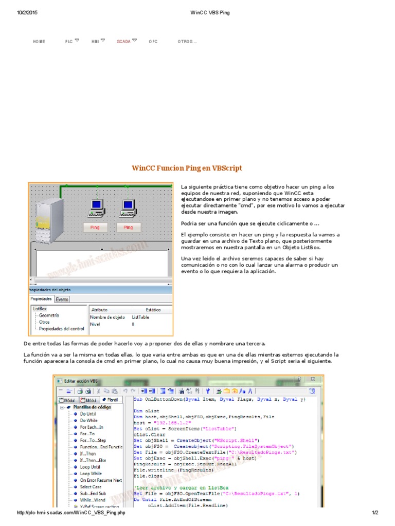 Wincc Vbs Ping | PDF