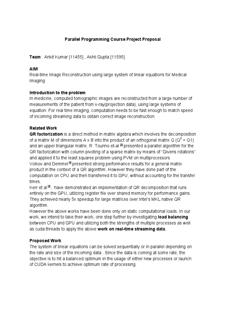 Project Proposal Matrix Mathematics Computer Engineering Free 30 Day Trial Scribd 