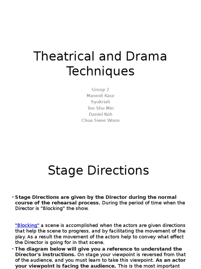 Stage Directions in Theater | PDF