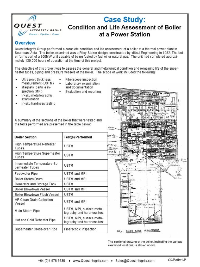 Case Study - Boiler Condition and Life Assessment | PDF | Boiler ...