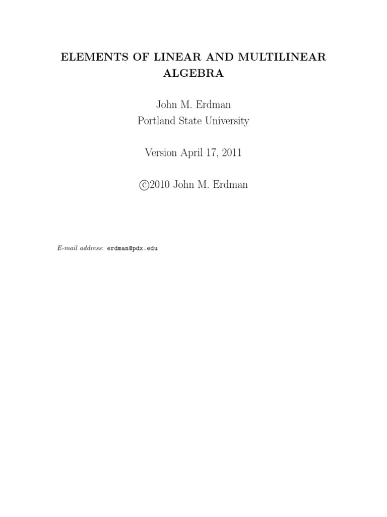 Multilinear Algebra | PDF | Basis (Linear Algebra) | Vector Space