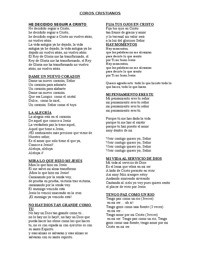 coros cristianos | Cristo (título) | Fe