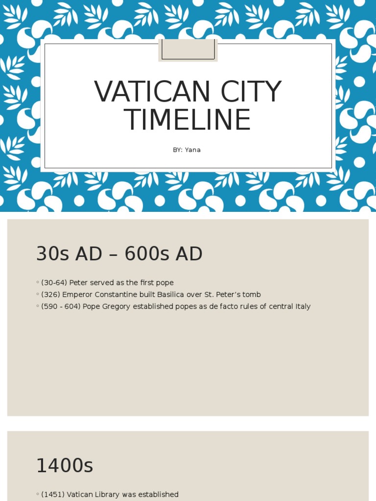 Vatican City History Timeline | PDF