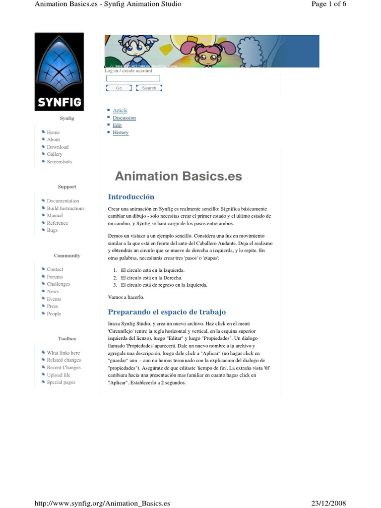 Aprende los básicos de la animación en Synfig | PDF | Animación | Clave