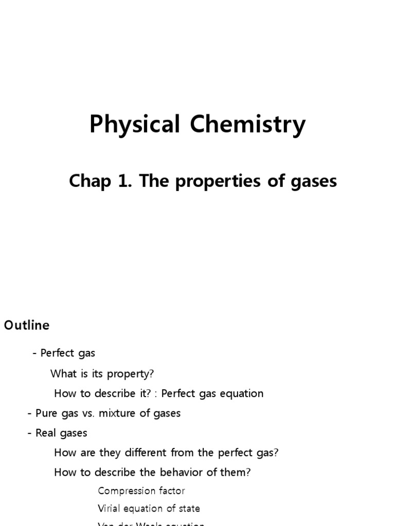 Physical Chemistry 01 2015 1st | PDF | Gases | Intermolecular Force