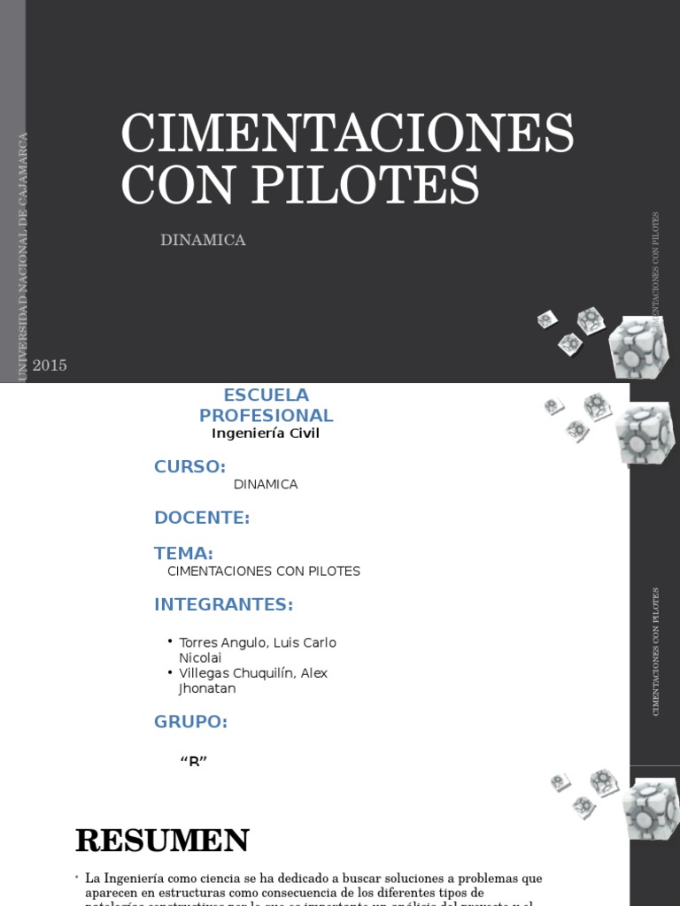 Cimentaciones Con Pilotes | PDF | Fundación (Ingeniería) | Ingeniero civil