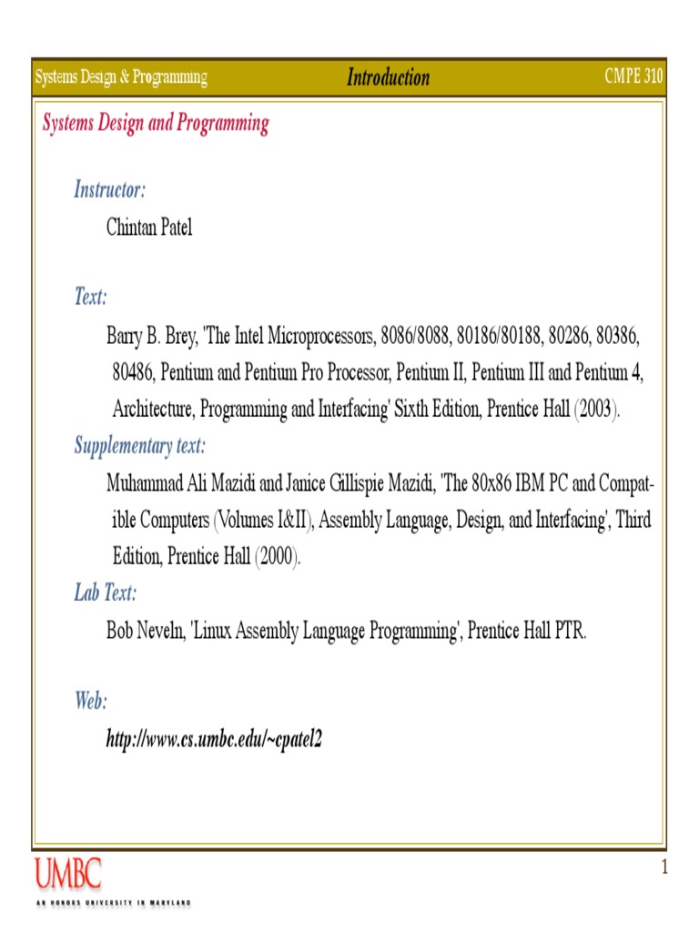 Chap1 Lect00 Intro | PDF | Cpu Cache | 64 Bit Computing