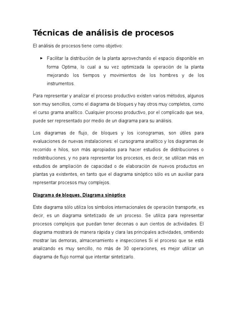 Técnicas Y Análisis De Procesos Pdf Outsourcing Simulación