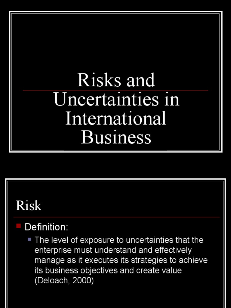 Risks and Uncertainties in International Business | PDF | Risk | Risk ...