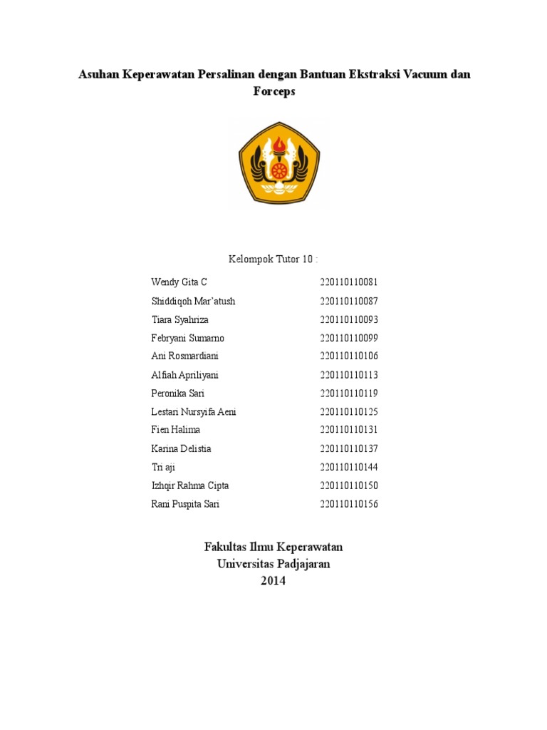 Asuhan Keperawatan Persalinan Dengan Bantuan Ekstraksi Vacuum Dan ...