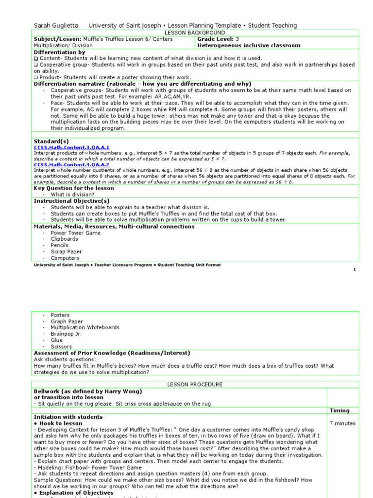 Muffles Truffles Lesson | PDF | Classroom Management | Classroom