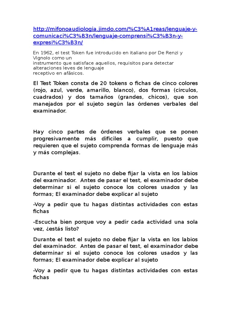 Token Test 2 | PDF | Asunto (gramática) | Ciencia cognitiva