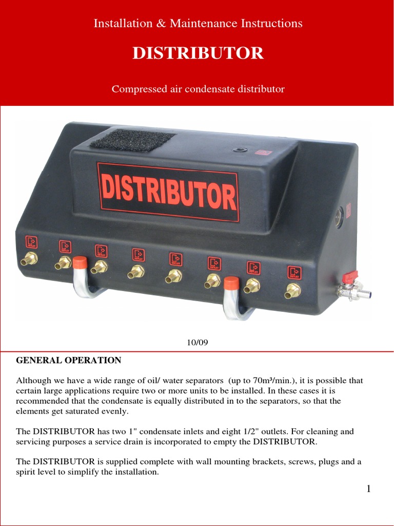 Distributor: Installation & Maintenance Instructions | PDF ...