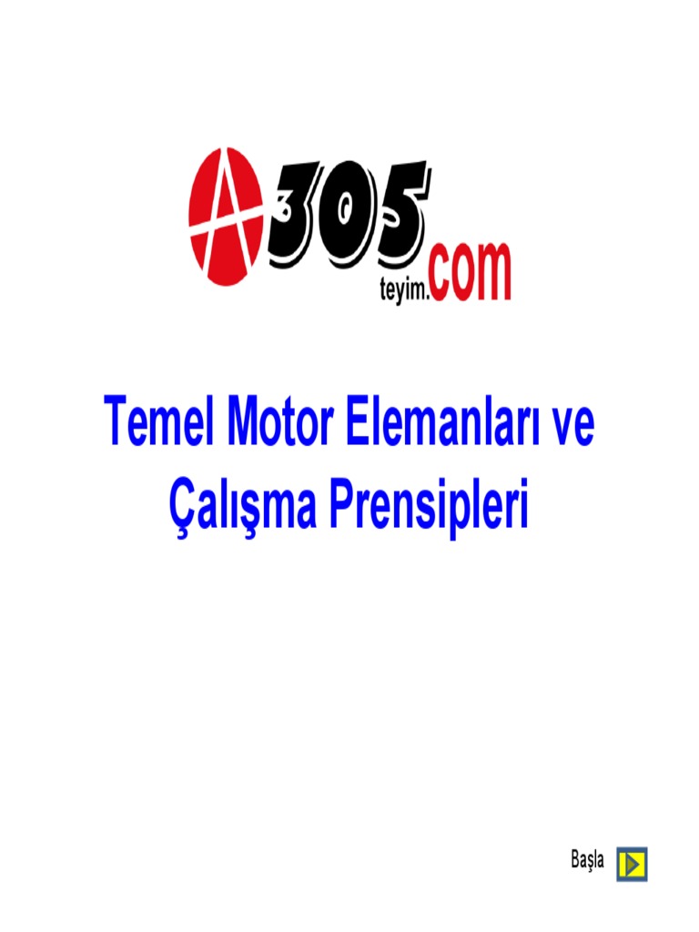 (A305) Motor Konstrüksiyonu Ders Notu (Motor Elemanları Ve Çalışma ...
