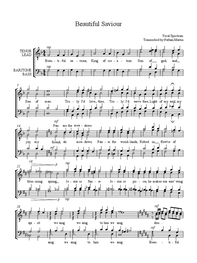Beautiful Saviour - Vocal Spectrum | PDF