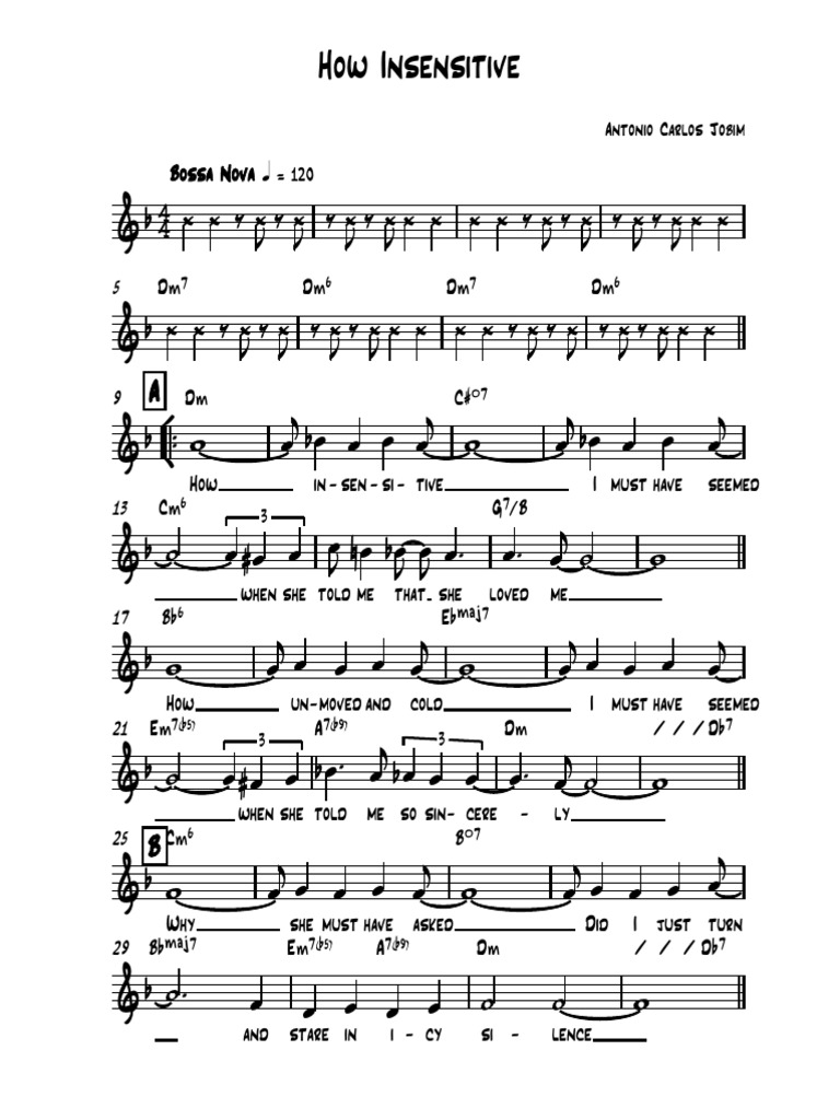 How Insensitive Lead Sheet | PDF