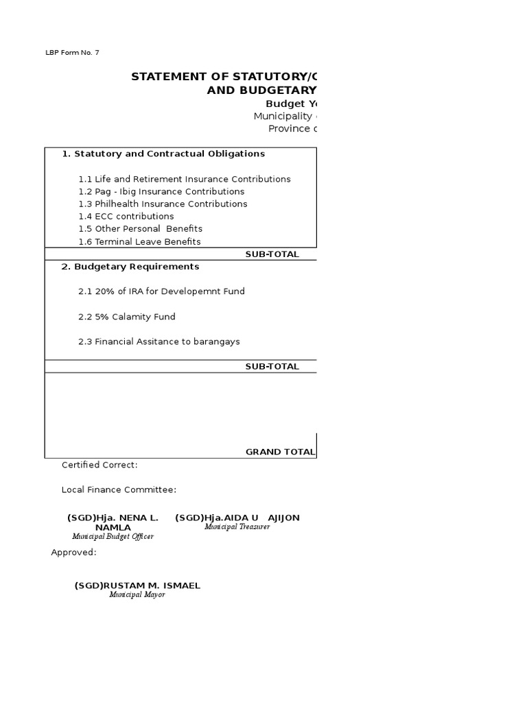 LBP Form No. 7 | PDF | Finance & Money Management | Social Science