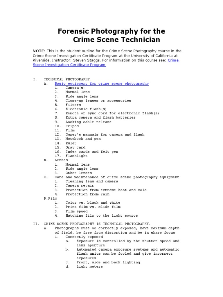 Forensic Photography For The | PDF | Cd Rom | Exposure (Photography)