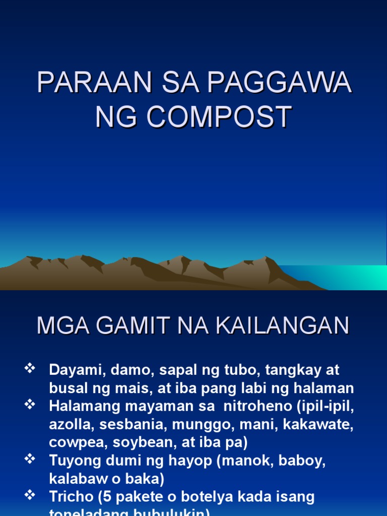 Paraan Sa Paggawa NG Compost | PDF