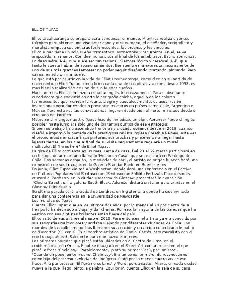 Elliot Tupac | PDF | Chile | Perú