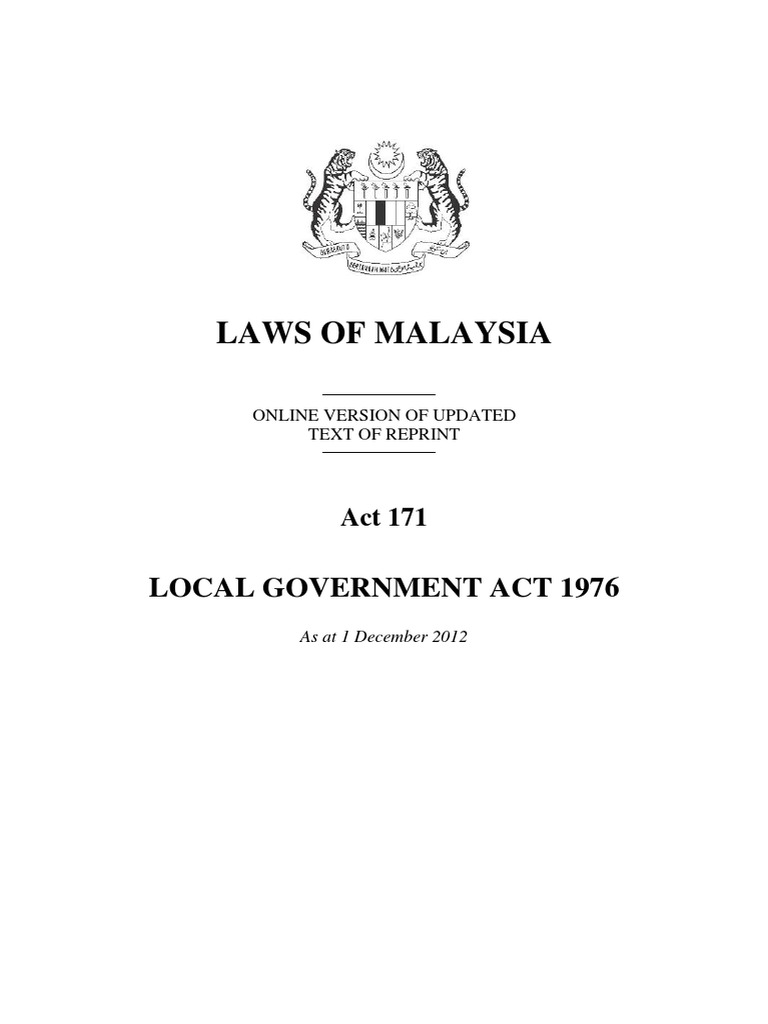Act 171 - Local Government Act 1976 | PDF | Local Government | Loans