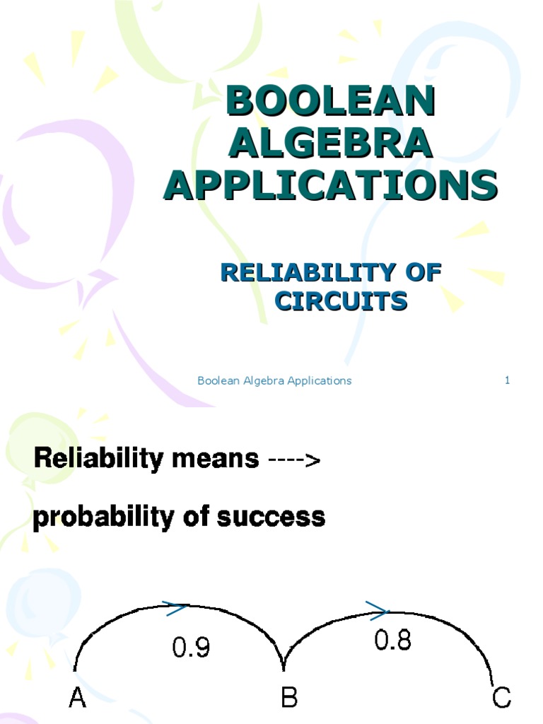 Boolean Algebra Applications (Reliability of Circuits) | PDF ...