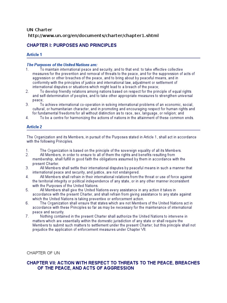 UN Charter | PDF | United Nations | International Relations