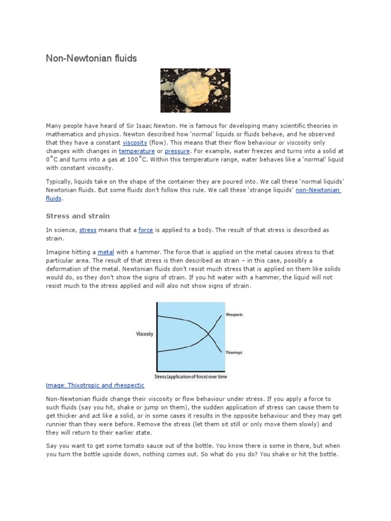 Non Newtonian Fluids | Viscosity | Classical Mechanics
