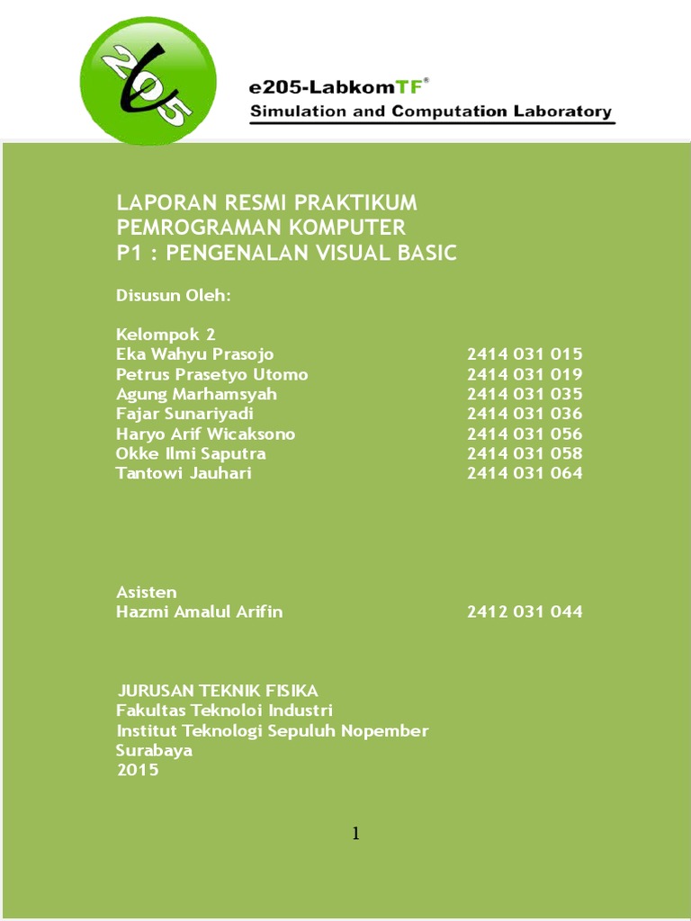 Pengenalan Visual Basic: Laporan Praktikum | PDF