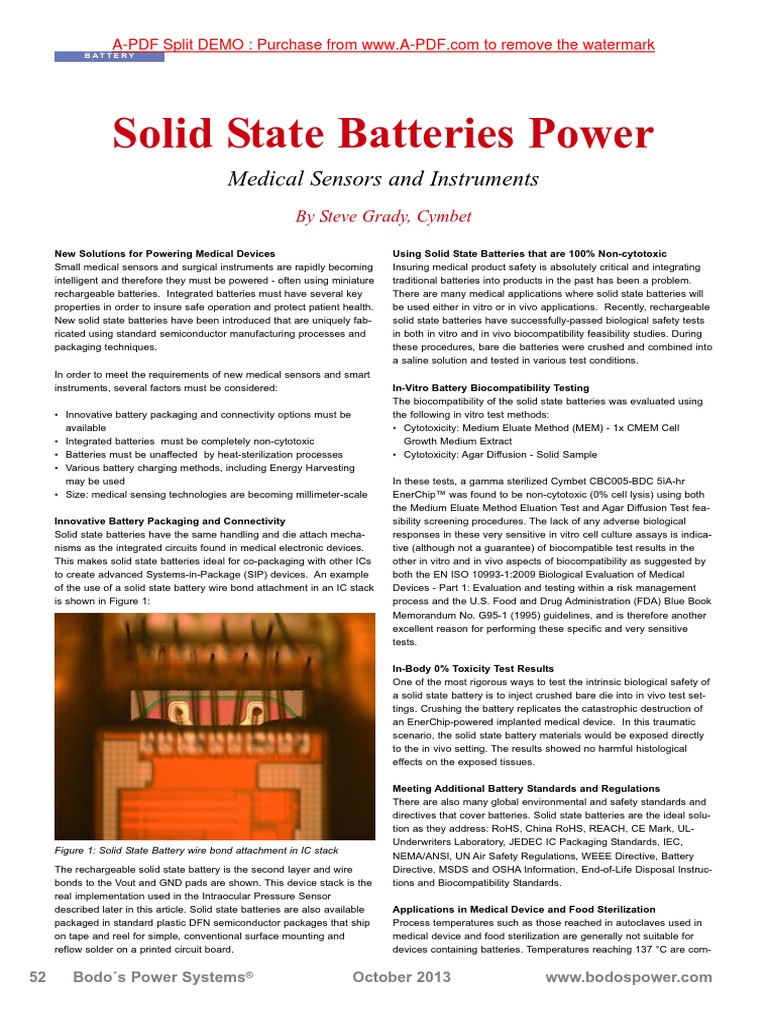 Solid State Battery | PDF | Battery (Electricity) | Energy Harvesting