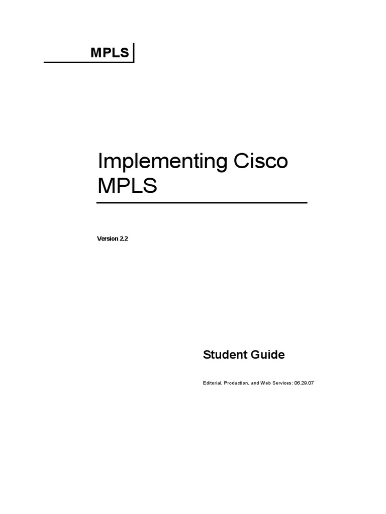 Implementing Cisco MPLS | PDF | Multiprotocol Label Switching | Networking