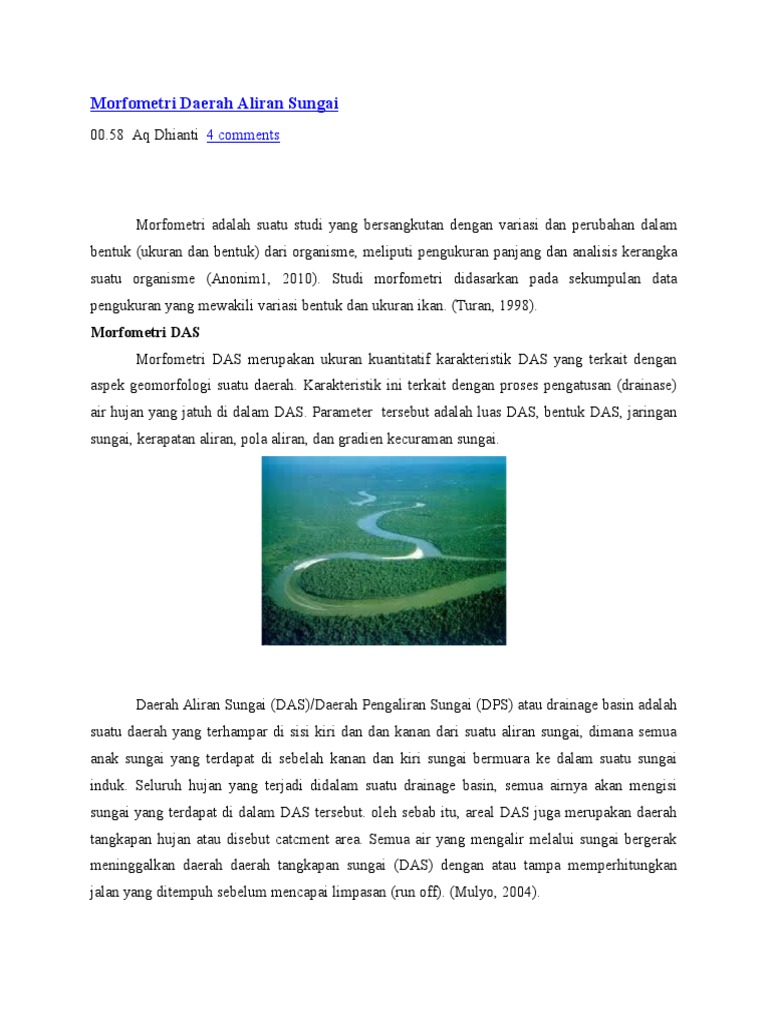 Morfometri Daerah Aliran Sungai | PDF