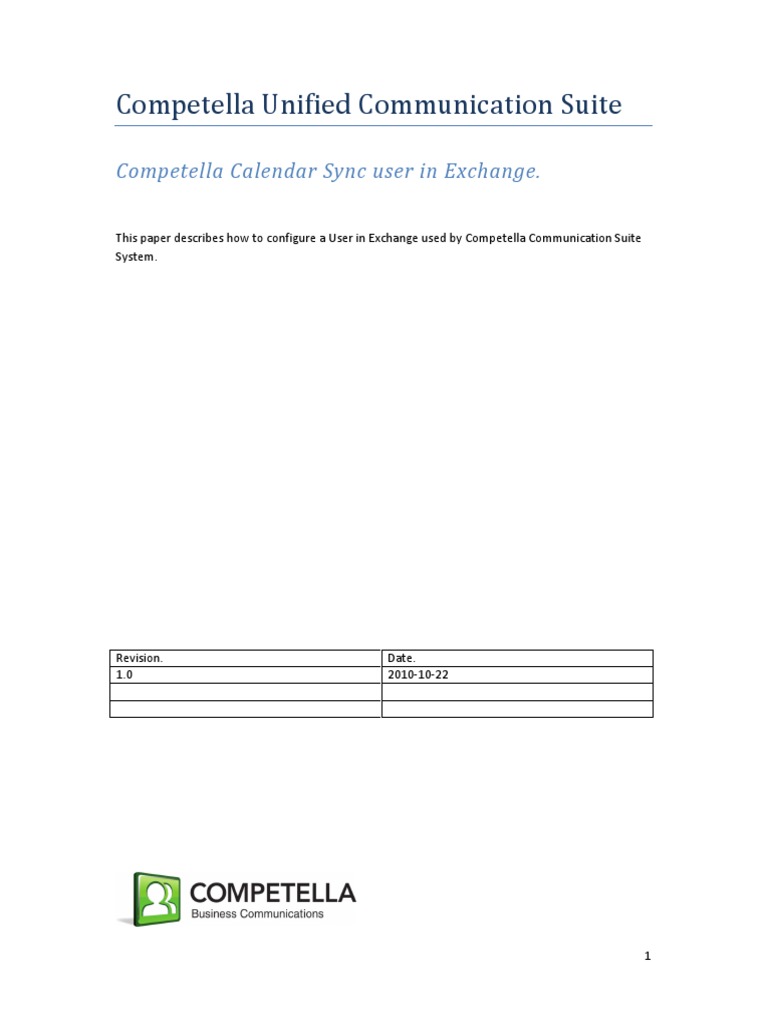 Competella Calendar Sync Account in Exchange | PDF | Microsoft Exchange ...