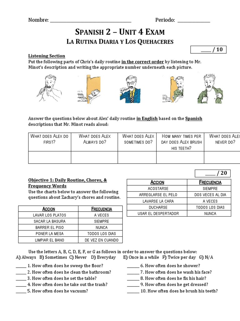 Unit 4 Exam (Spanish 2) | PDF | Linguistic Morphology | Syntax