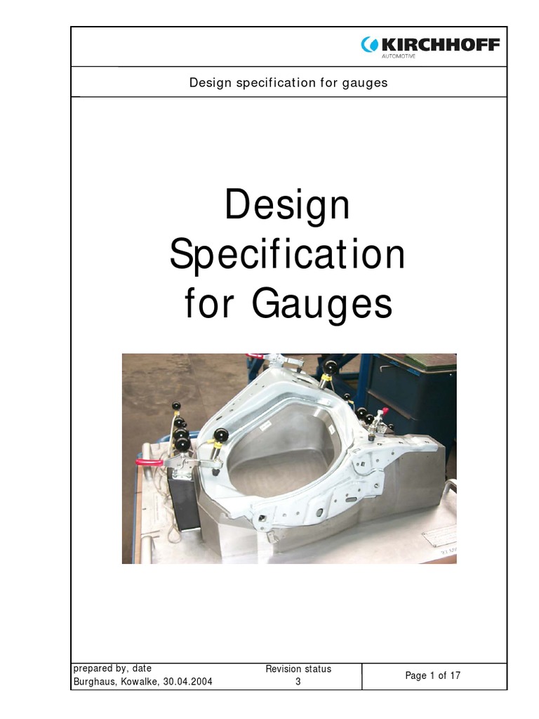 Gauge Design Specification Overview | PDF | Engineering Tolerance ...