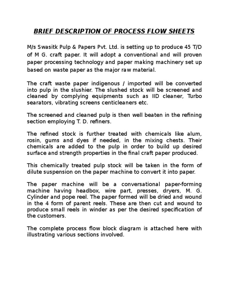 Paper Process Project Report | PDF | Paper | Pulp (Paper)