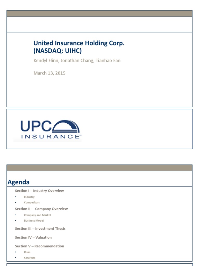 UIHC Presentation | PDF | Insurance | Investing