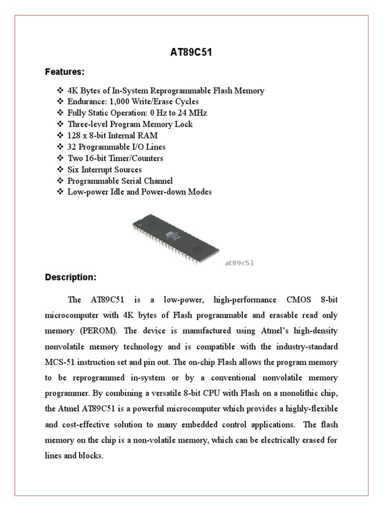AT89C51 | PDF | Flash Memory | Microcontroller