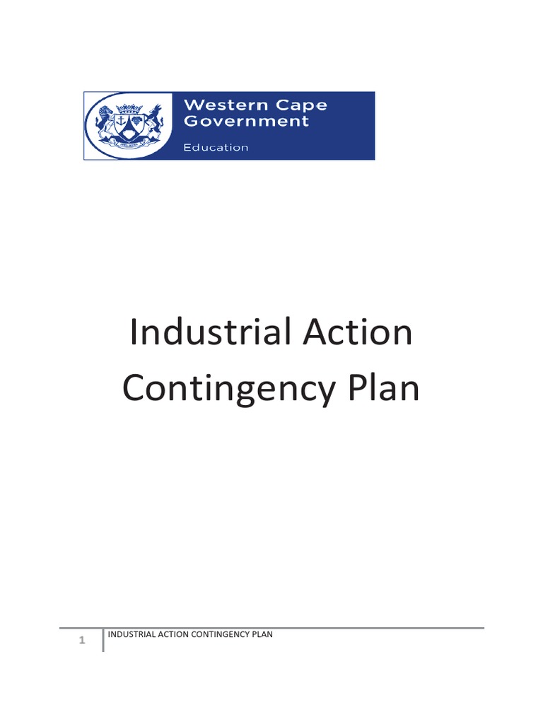 Industrial Action Contingency Plan - Western Cape Government | PDF ...